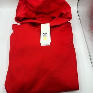 adidas | Sweaters | Adidas Pharrell Williams Basics Hoodie Vivid Red ...